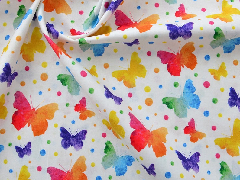 Cotton Cat Fabric - Rainbow Cats Rainbow Patterned Bright Cats ...