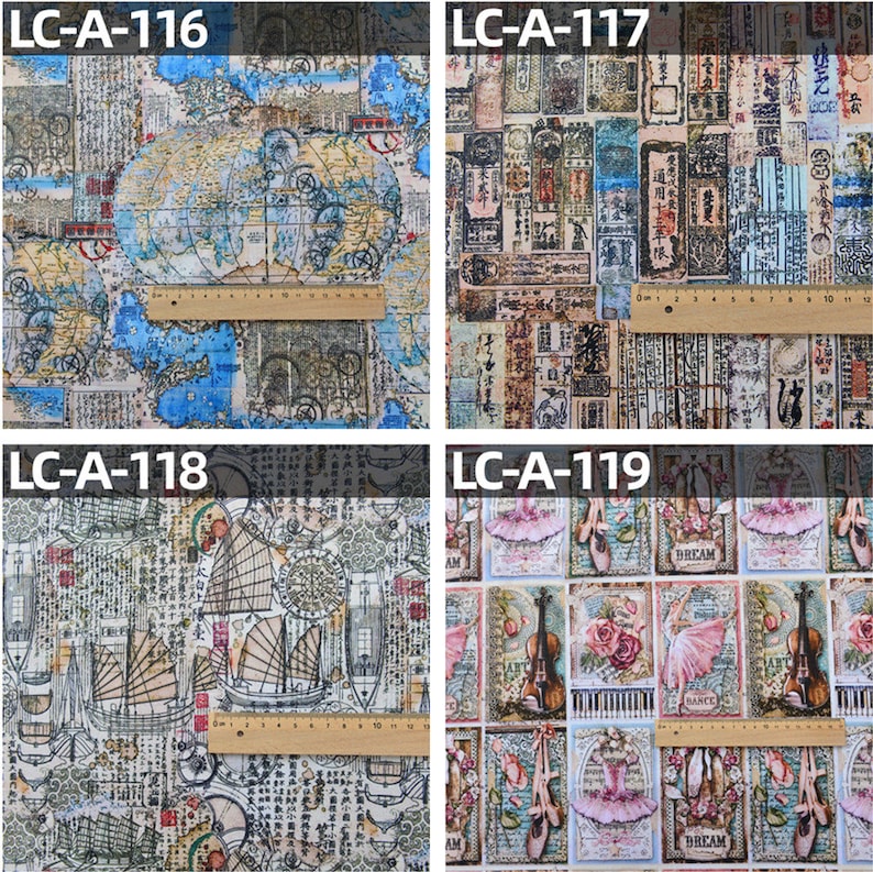 Vintage Floral 100% Cotton Fabric-old Newspaper Fabric Alice Hand ...