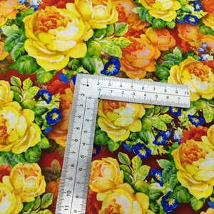 Watercolor Flower Fabric by the Yard, Spring Garden Botanical Cotton ...