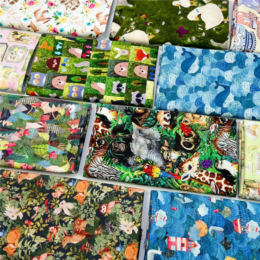 100% Cotton Fabric Animal Fabric Zoo Fabric Perfect for Crafting ...