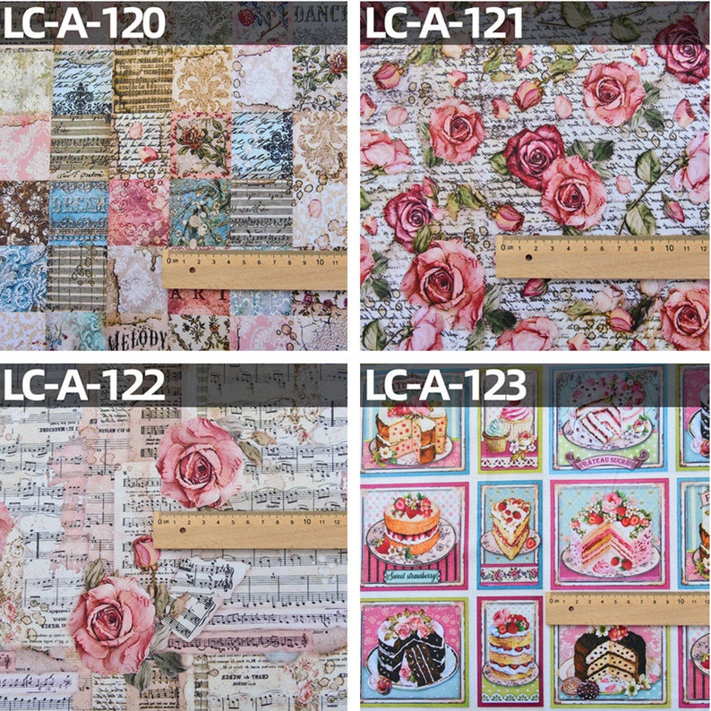 Vintage Floral 100% Cotton Fabric-old Newspaper Fabric Alice Hand ...