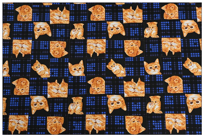 100% Cotton Fabric Kitten Cat Fabric Lattice Cat Pet Fabric, Kitten ...