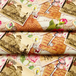 100% Cotton Fabric-old Newspaper Fabric Old Map Fabric Coffee Fabric ...