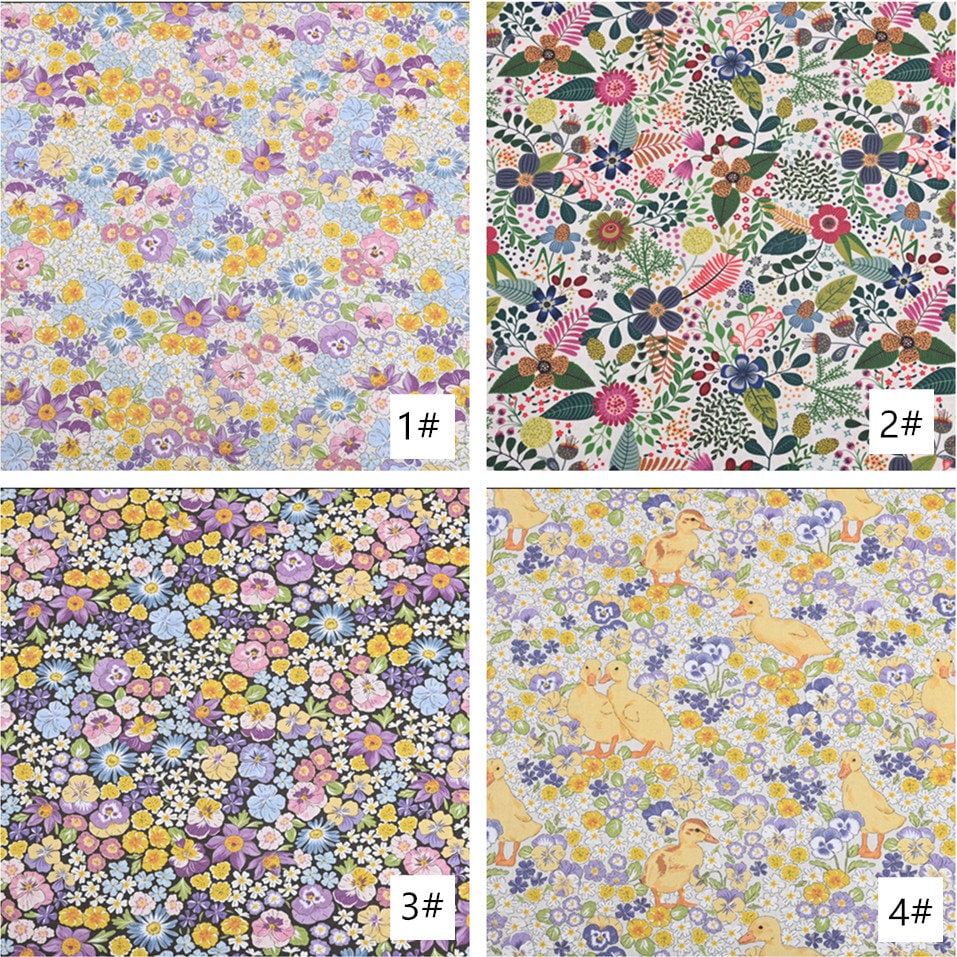 32 Styles Premium 100% Cotton Tiny Floral Fabric, Floral Cotton Fabric ...
