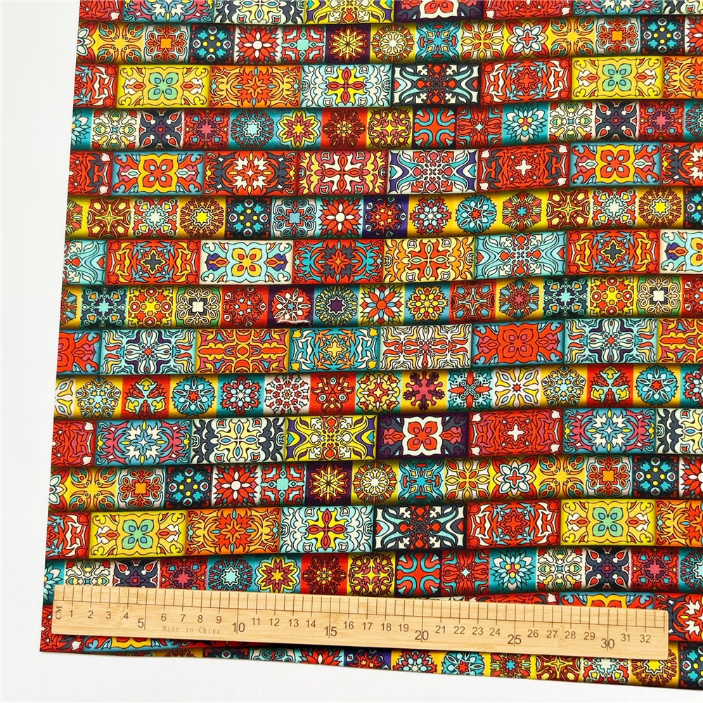 Vintage Bohemian Style Mandala 100% Cotton Fabric Sewing DIY Handmade ...