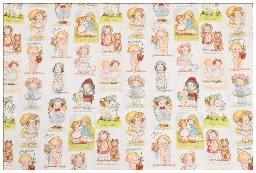 100% Cotton Plain /vintage Paper Dolls Bakery Girls Fabric/cute Paper ...