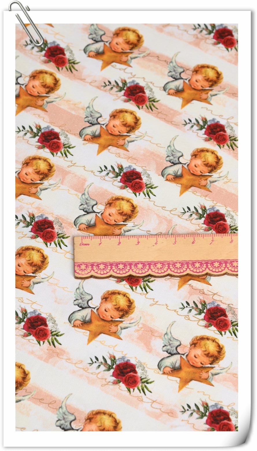 Vintage Angel Fabric Cotton Fabric Needlework Christmas Angel Fabric ...