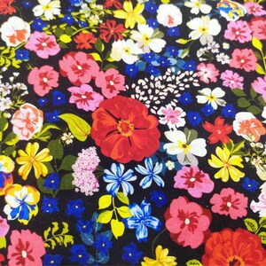 Watercolor Flower Fabric by the Yard, Spring Garden Botanical Cotton ...
