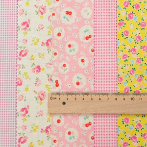 Pastoral Floral Cherry Strawberry Fabric, Fruit and Flowers Fabric ...