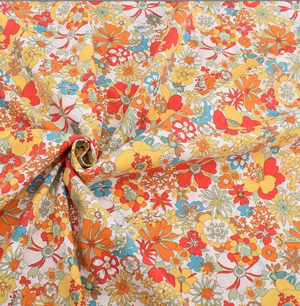 Floral Fabric Shabby Chic Flower Poplin Cotton Fabric Fabric Floral