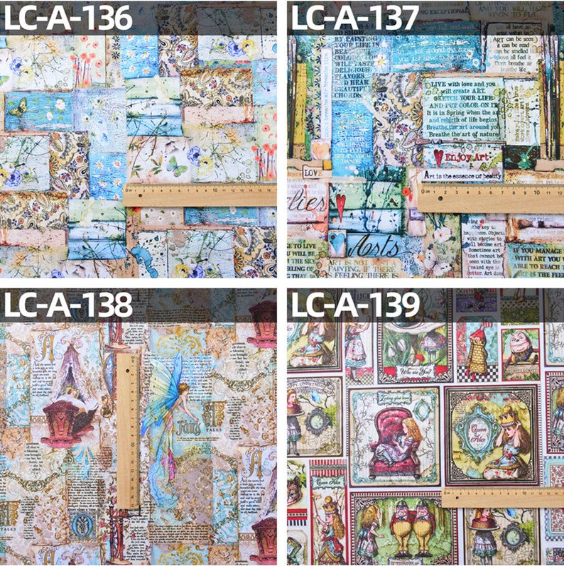 Vintage Floral 100% Cotton Fabric-old Newspaper Fabric Alice Hand ...