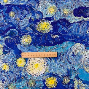 100% Cotton Fabric- Blue Stellar Galaxy Fabric Starry Night Fabric ...