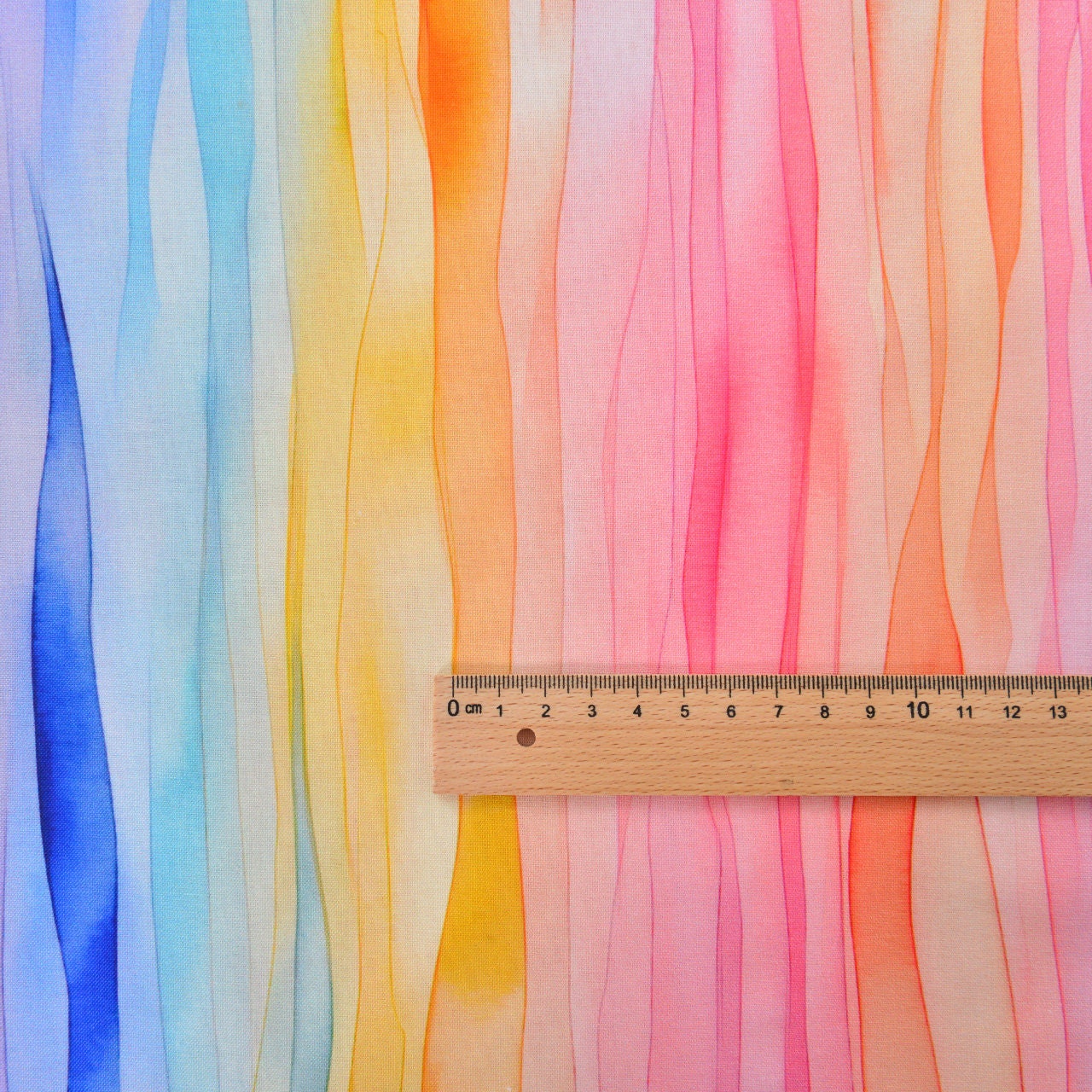 Watercolor Rainbow Fabric 100% Cotton Fabric- Painted Rainbow Fabric ...