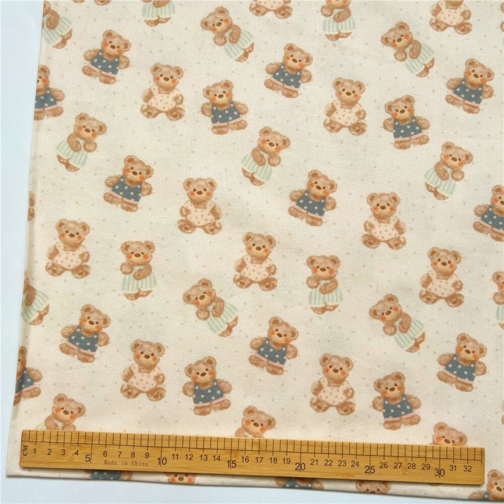 Panda Cotton Fabric Cute Characters Printed Animals Fabric 100% Cotton ...