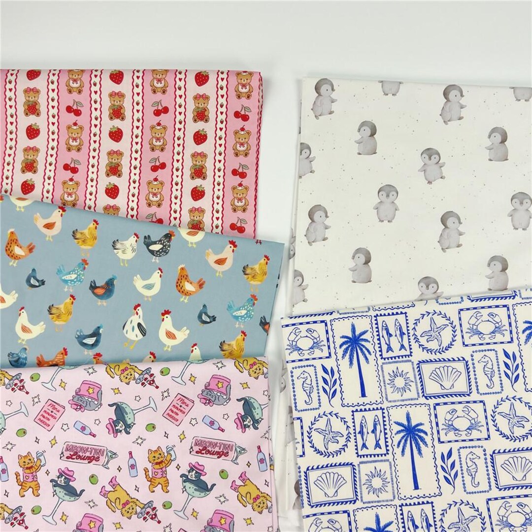 Cartoon Animal Bear Shell Rooster Cotton Fabric Patchwork DIY Manual ...