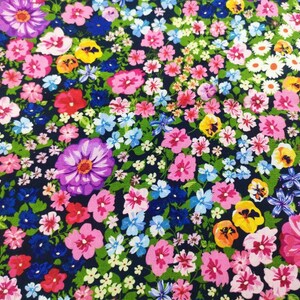 Watercolor Flower Fabric by the Yard, Spring Garden Botanical Cotton ...