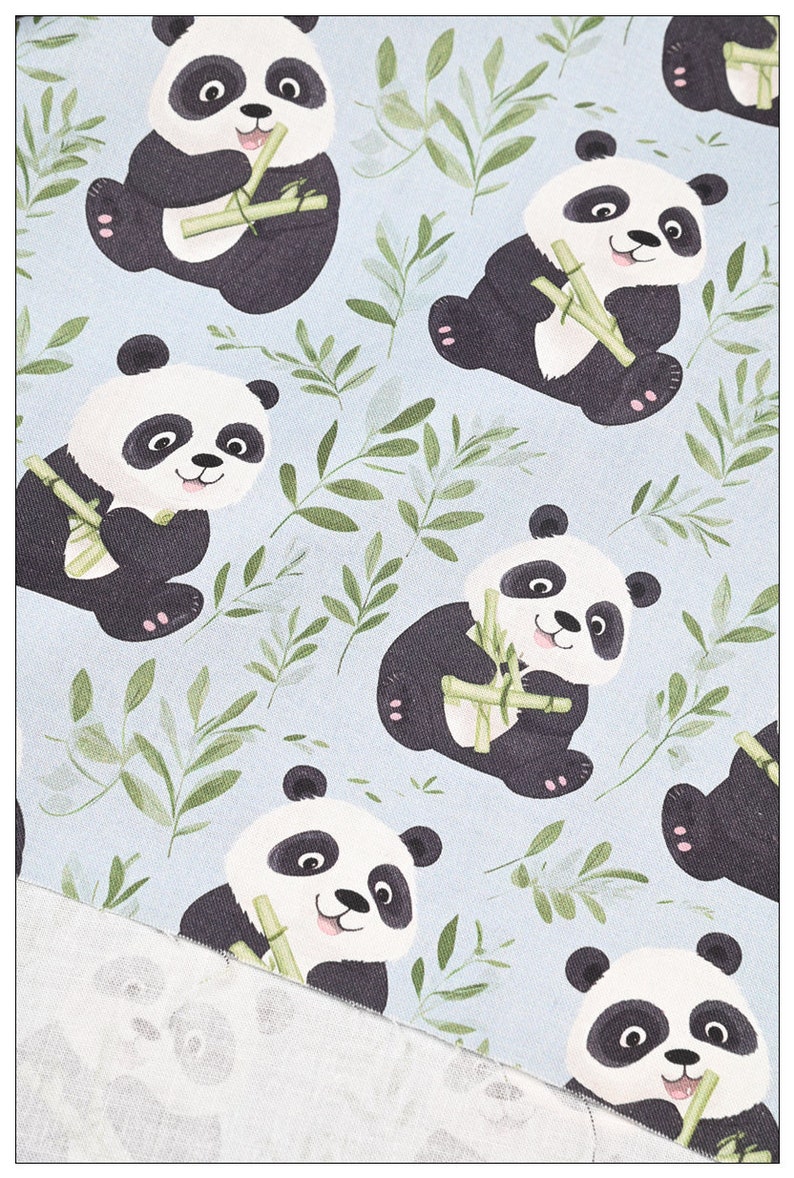 Bamboo Panda Fabric 100% Cotton Fabric Panda Bear Fabric Needlework ...
