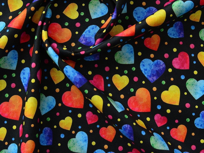 Cotton Cat Fabric - Rainbow Cats Rainbow Patterned Bright Cats ...