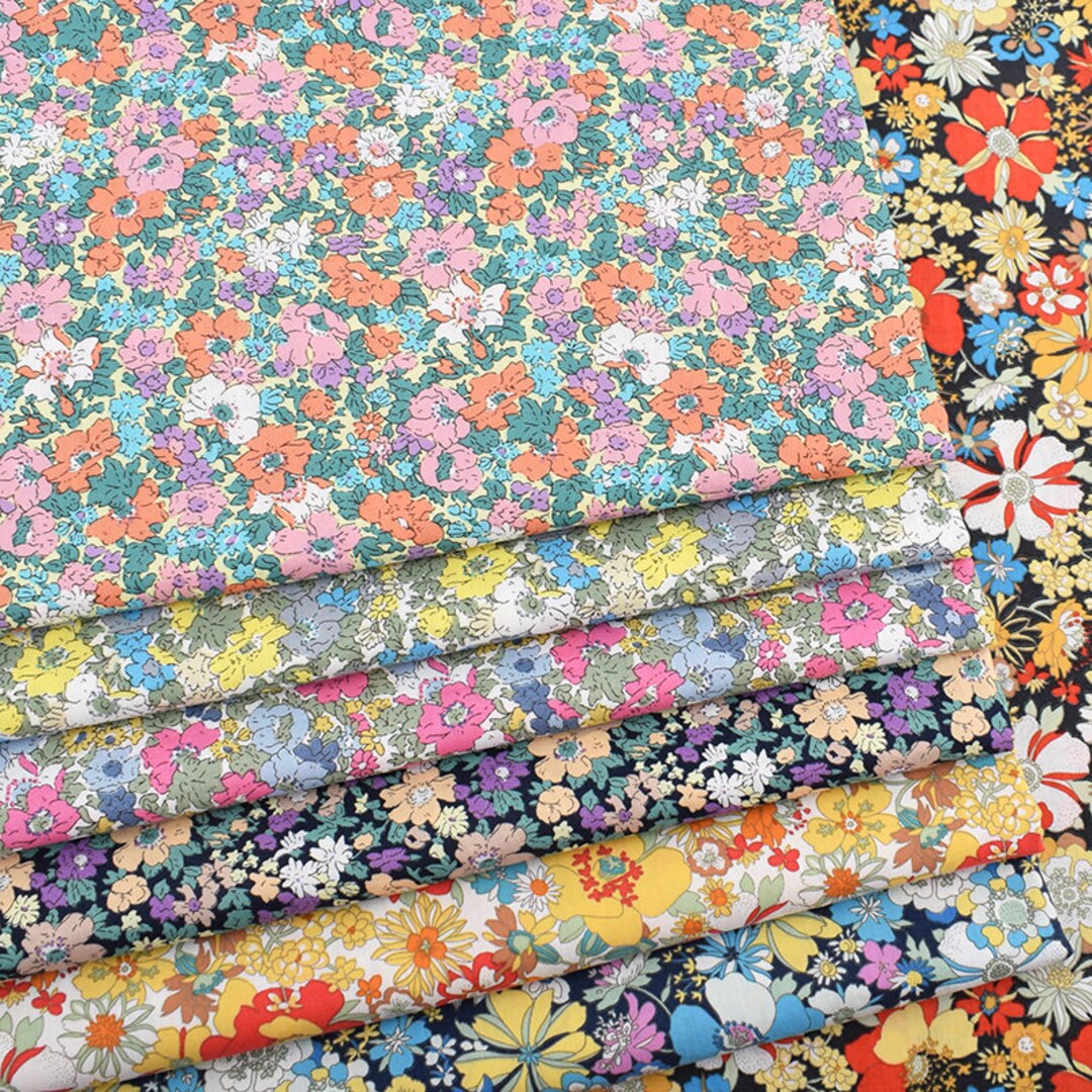 Floral Fabric, Shabby Chic Flower Poplin Cotton Fabric Fabric Floral ...