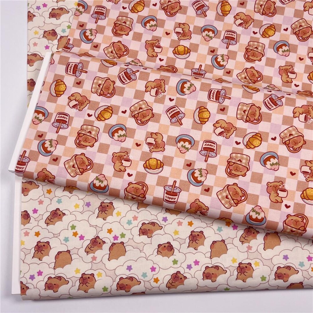 Cute Little Guinea Pig Animals Digital Cotton Fabric - Children's ...