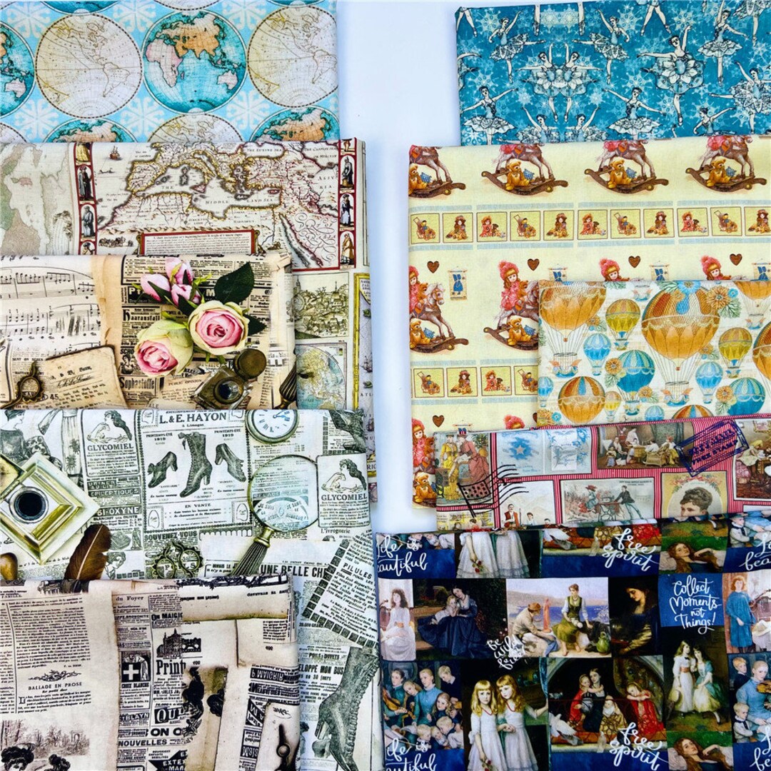 100% Cotton Fabric Vintage Fabric Europe Fabric Woman Fbairc Perfect ...