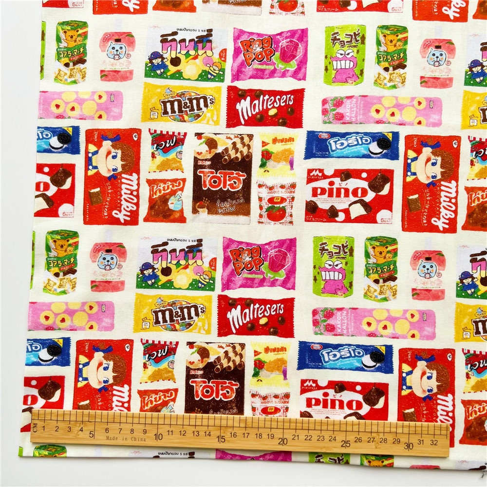 Food Fabric Fruit Fabric 100% Cotton Fabric Snacks Fabric Needlework ...