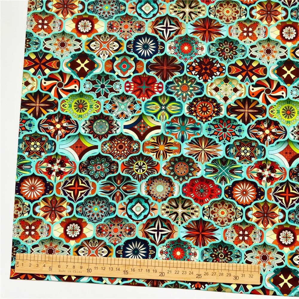 Vintage Bohemian Style Mandala 100% Cotton Fabric Sewing DIY Handmade ...
