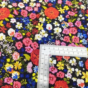 Watercolor Flower Fabric by the Yard, Spring Garden Botanical Cotton ...