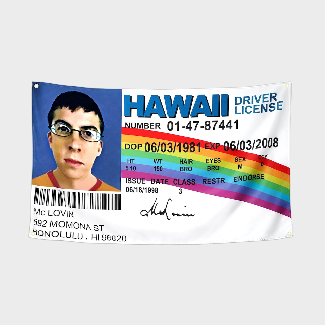 Mclovin ID Flag Fake Driver License Flag 3x5 Feet Banner - Etsy