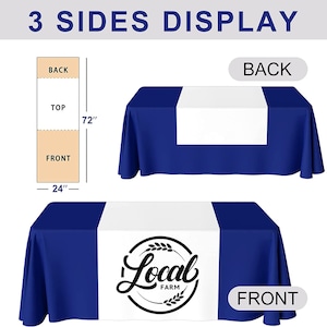 Custom Table Runner 30"x72" With Business Logo Text Personalized ...