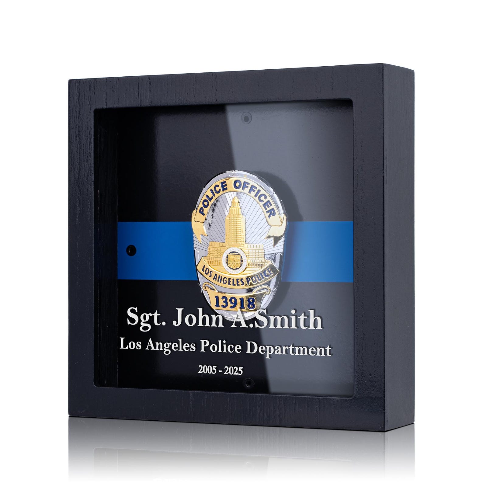 Personalized Police Badge Display Case 8x8 Inches– Custom Law ...