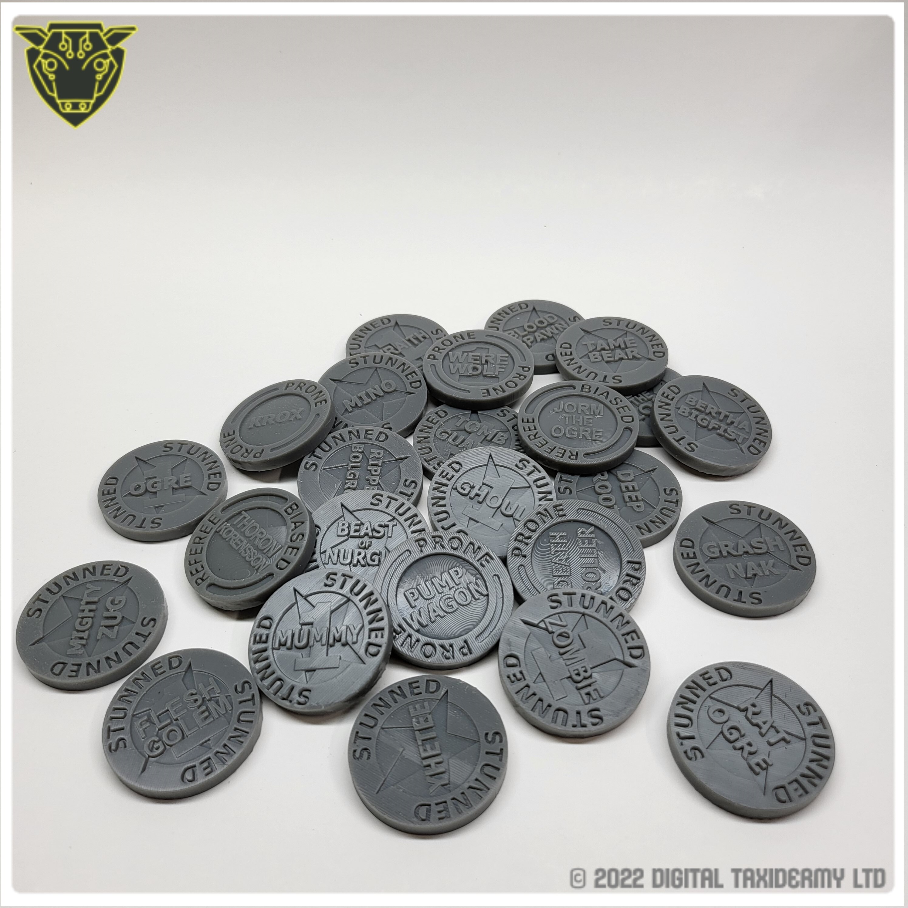Blood Bowl and Blitz Bowl Big Guy Coins Stunned Prone Marker - Etsy