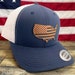 American Flag United States Map Leather Patch Hat | USA Flag ...