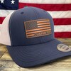 American Flag United States Map Leather Patch Hat | USA Flag ...