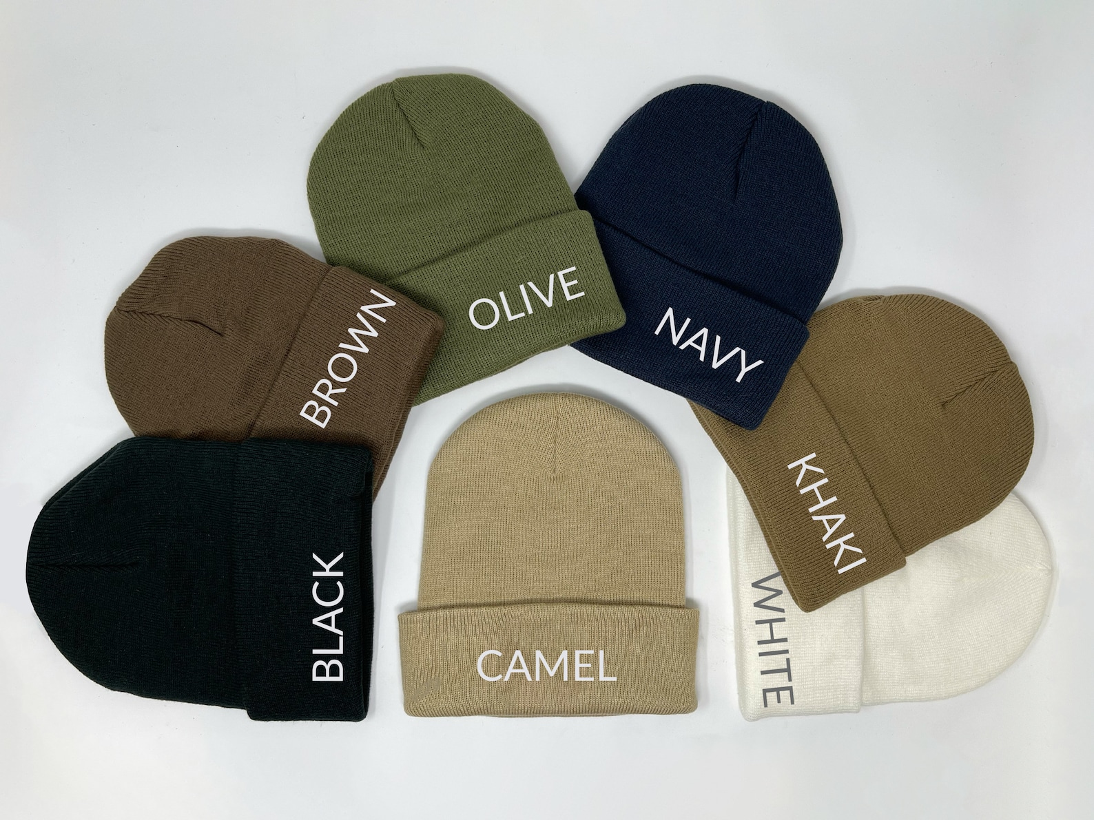 Custom Leather Patch Beanies Personalized Beanie Hats With - Etsy