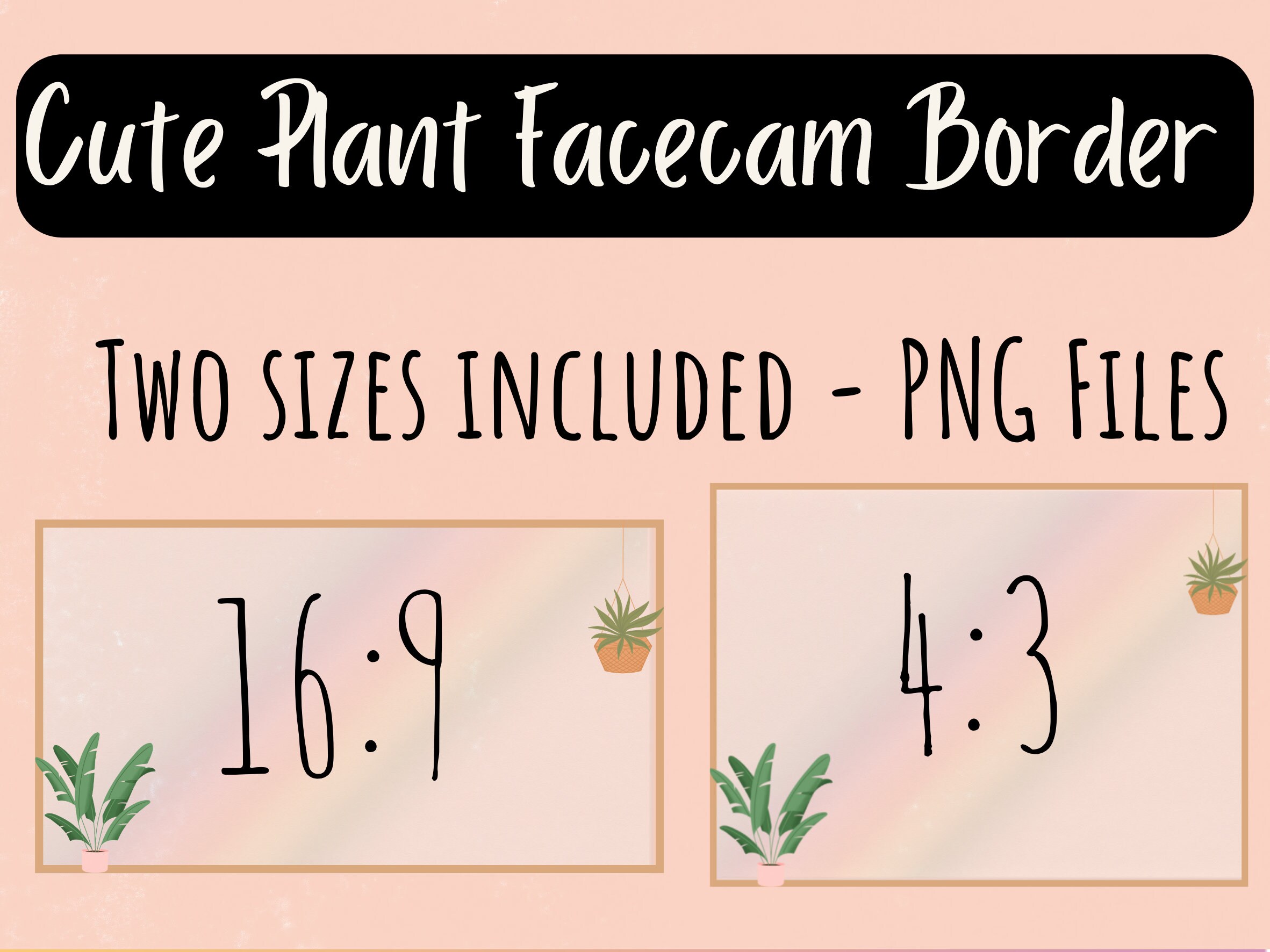 Twitch Cute Plant Webcam Border Overlay | Facecam Border | Premade ...