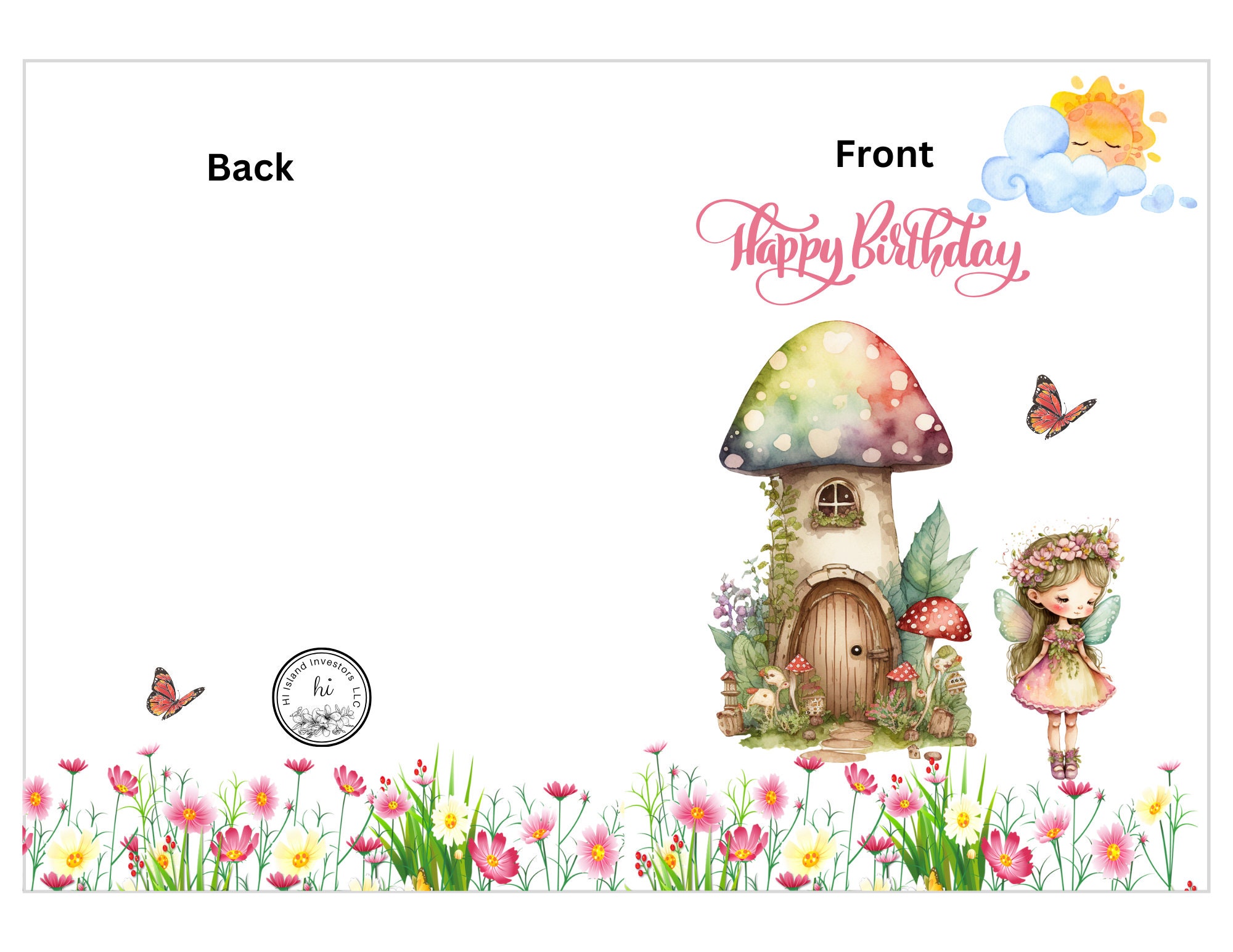 Printable Flower Fairy Birthday Greeting Cards Digital - Etsy