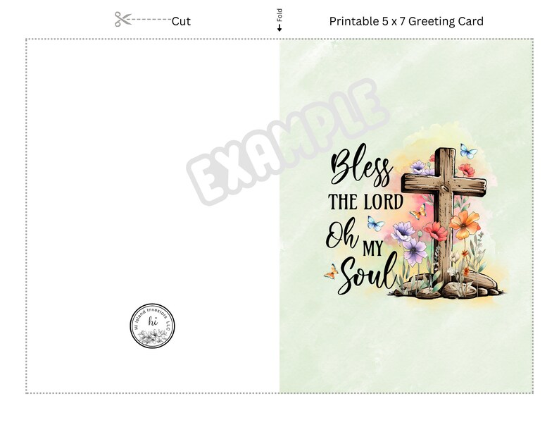 Christian Printable Greeting Card, Bless the Lord Oh My Soul Card ...
