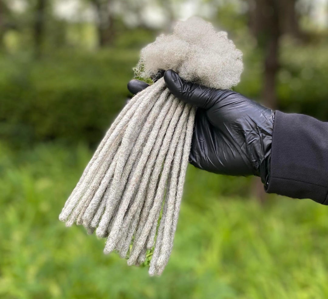 Gray Hair Color- Human Hair Loc Extensions | 100% Human Hair Dreadlocks ...