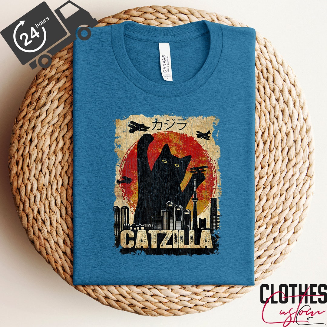 Catzilla Shirt, Cat Lover Shirt, Funny Cat Shirt, Cat Lover Gift, Cat ...