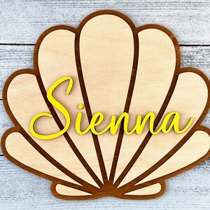 Personalized Seashell Wooden Sign, Nursery Name Sign, Baby Housewarming ...