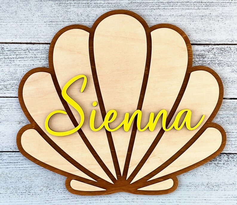Personalized Seashell Wooden Sign Nursery Name Sign Baby - Etsy