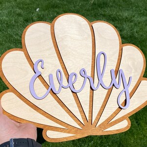 Personalized Seashell Wooden Sign, Nursery Name Sign, Baby Housewarming ...
