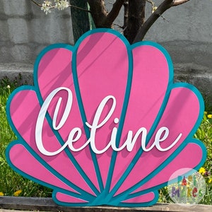 Personalized Seashell Name Sign - Under the Sea Wooden Sign - Ocean ...
