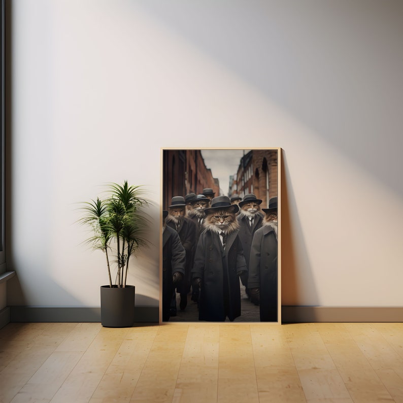 Peaky Blinders Style Cat Gang // Vintage Cat Portrait // AI Generated ...