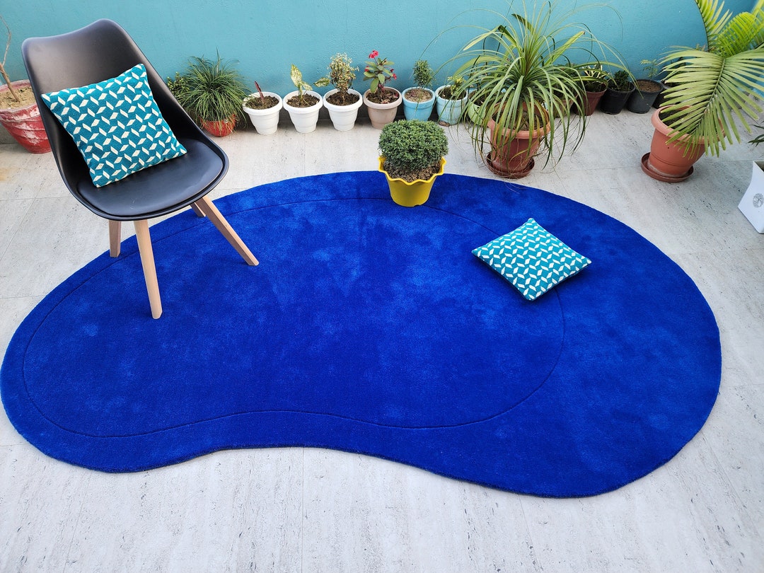 Hand Tufted Kidney Shape Modern Wool Handmade Area Rug Hand Tufted Rugs ...