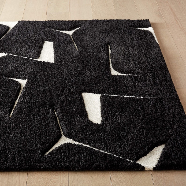 Modern Mid Century Hand Tufted High Low Loop Cut Piled Large Area Rug ...