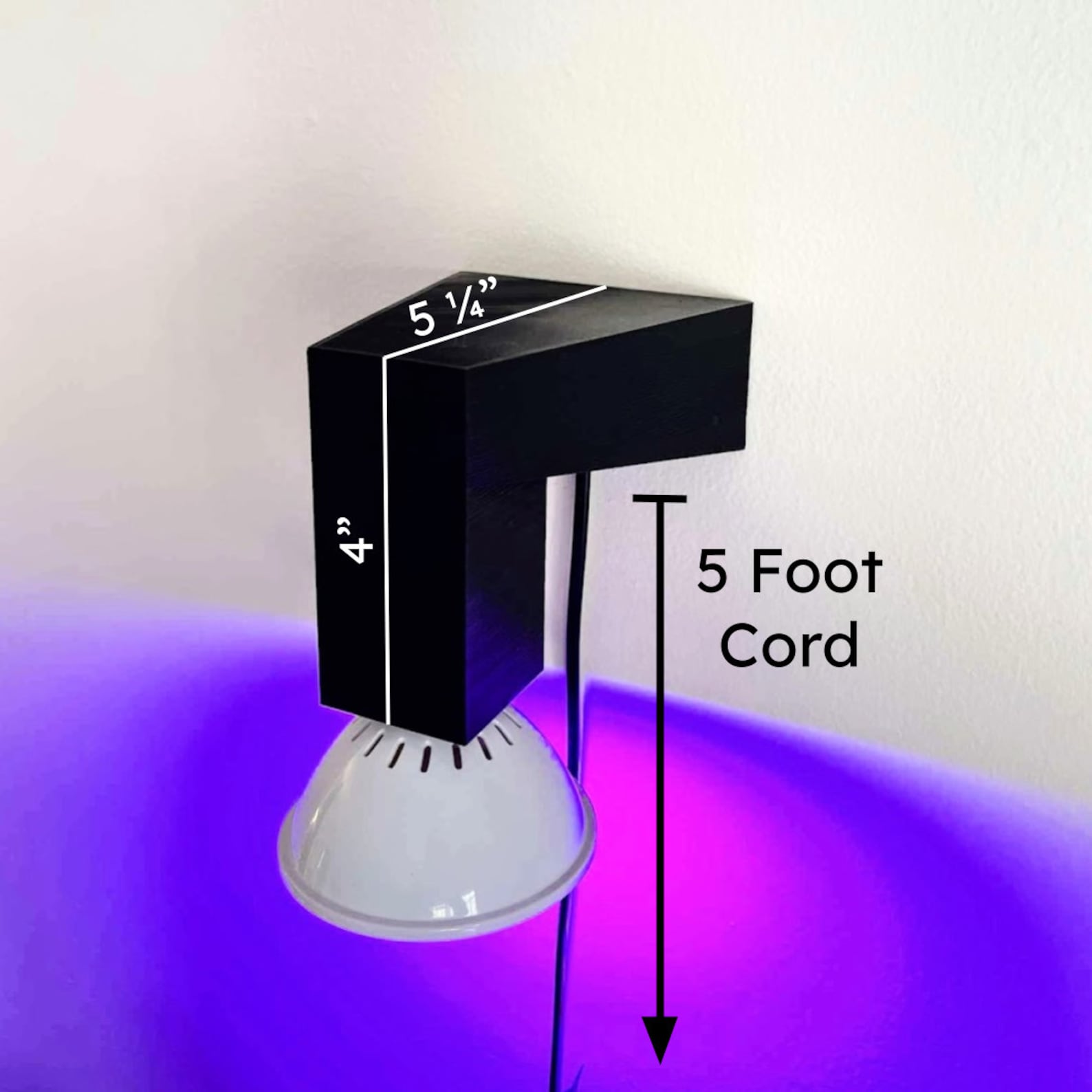 Grow Light for Indoor Plants, Wall Mounting Stick On, 300 Full Spectrum ...