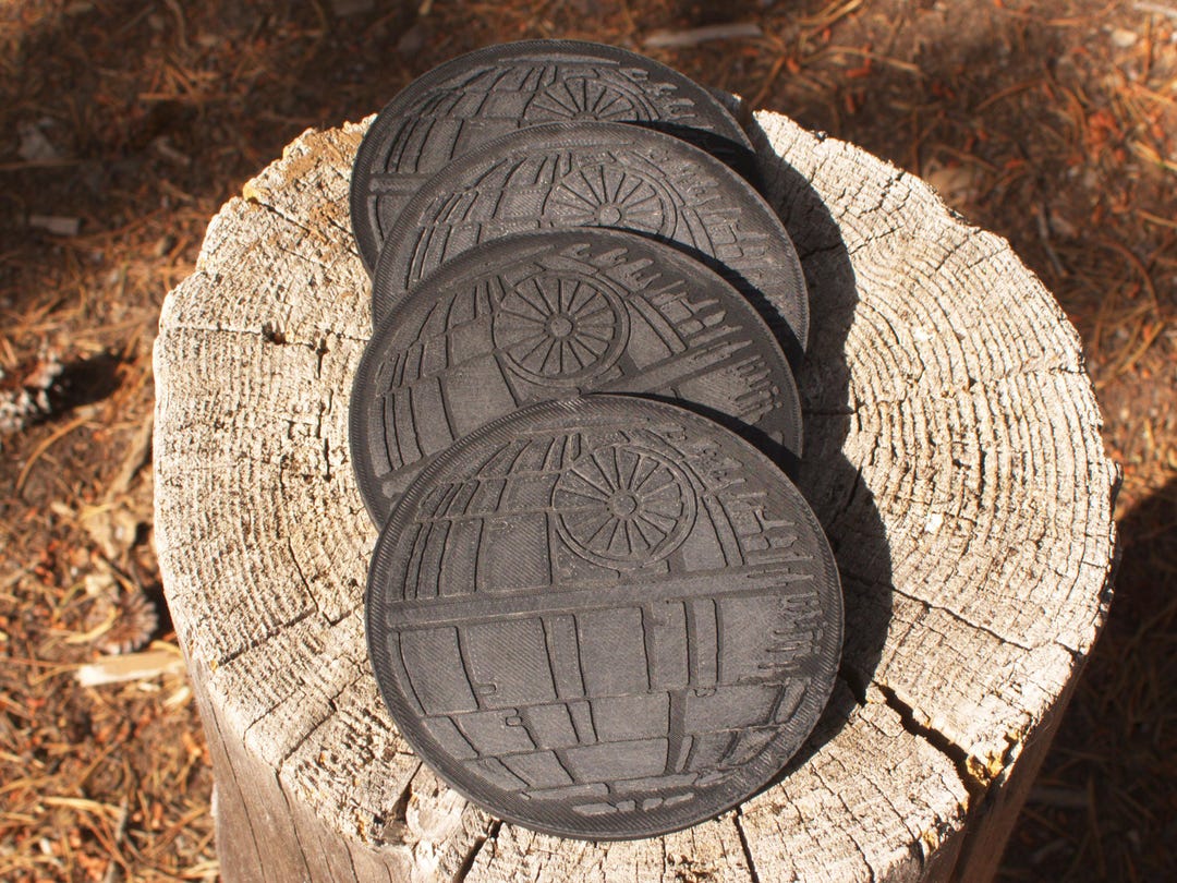 Death Star Drink Coasters - Modern Matte Black Star Wars Gift, Set of 4 ...