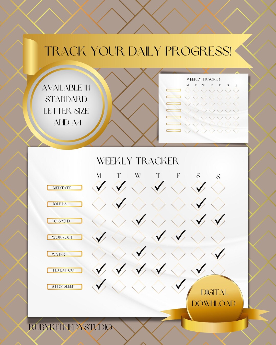 Weekly Tracker, Printable Tracker, Weekly Printable Habit Tracker - Etsy